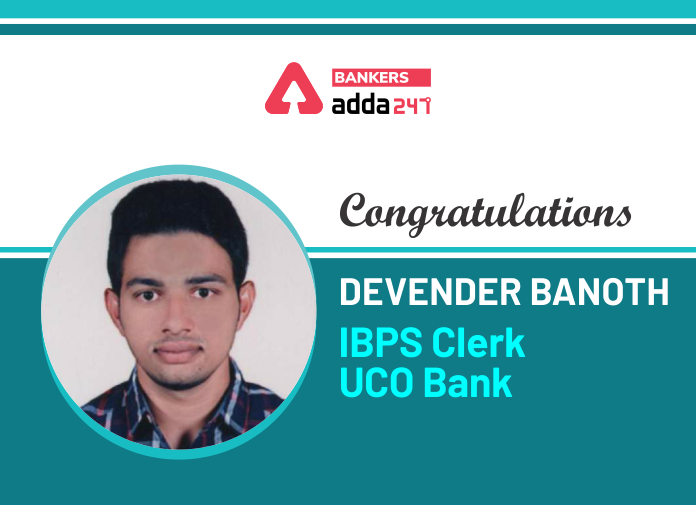 Success Story of Devender Banoth Selected as Clerk in UCO Bank