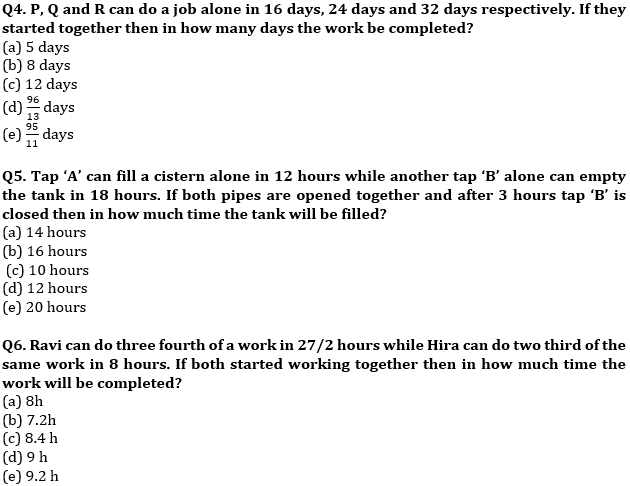 Time & Work and Pipe & Cistern Basic Quantitative Aptitude Quiz for All ...