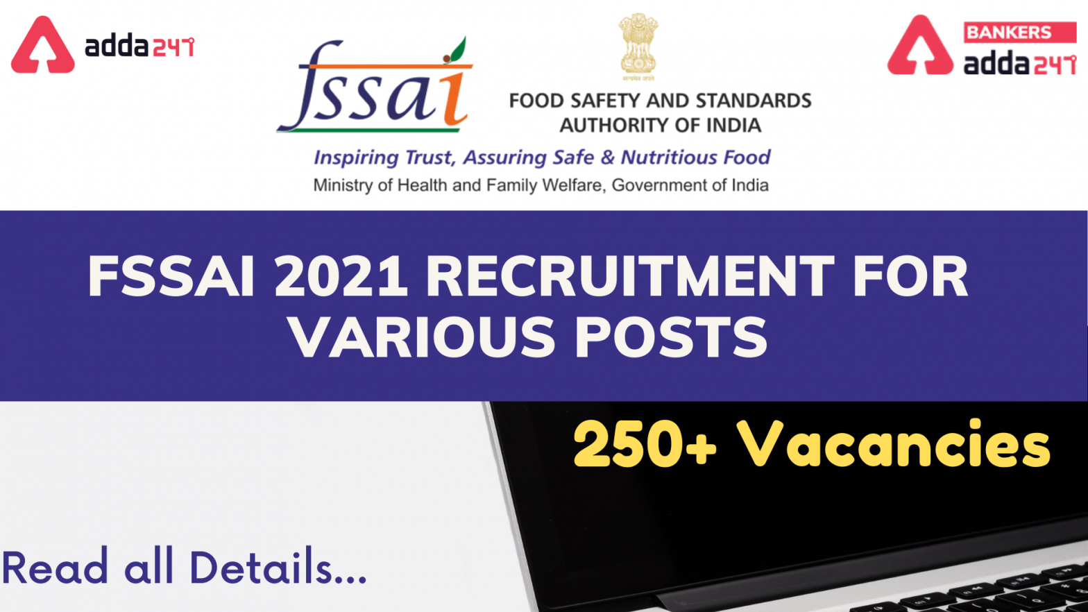 FSSAI Recruitment 2021 For 254 Posts, Apply Online Last Day