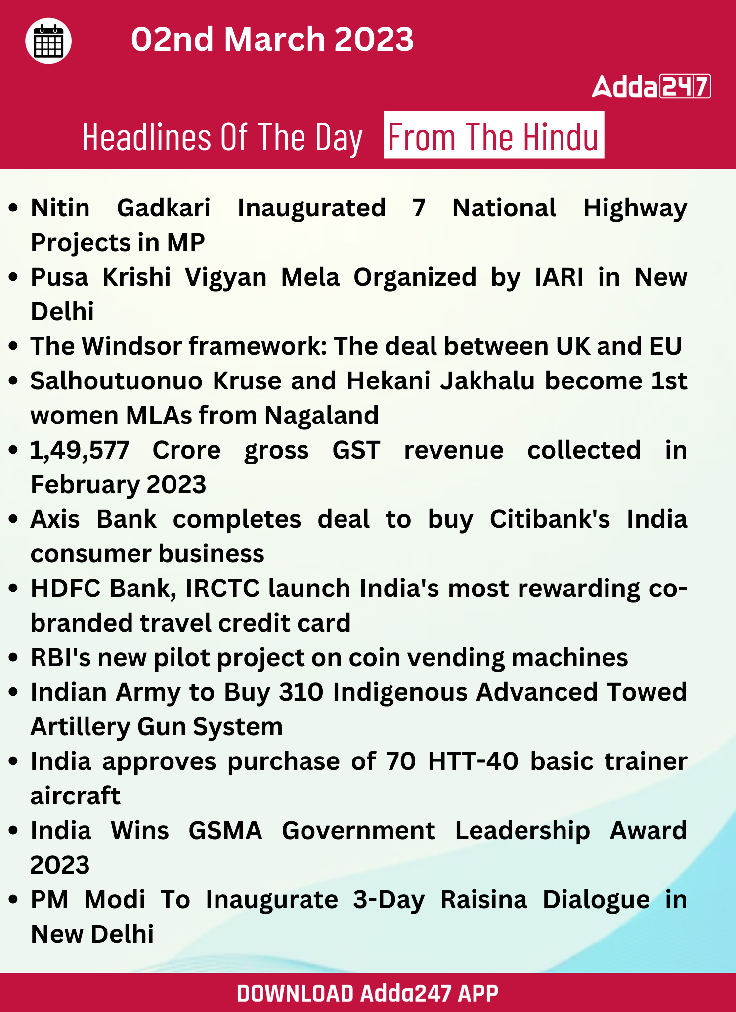 Daily Current Affairs 2nd March 2023