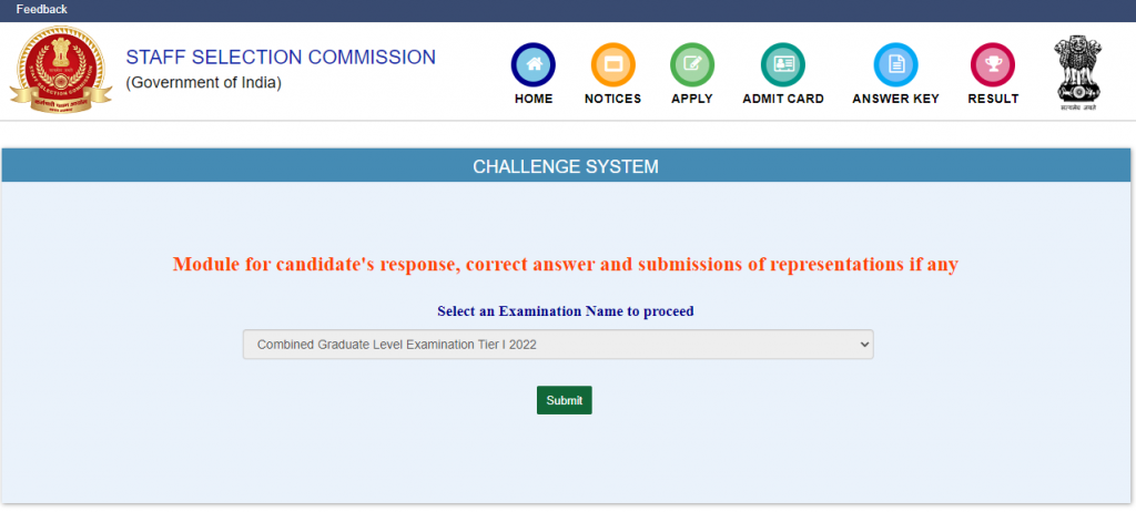SSC CGL Answer Key 2022 Link Out, Download Response Sheet