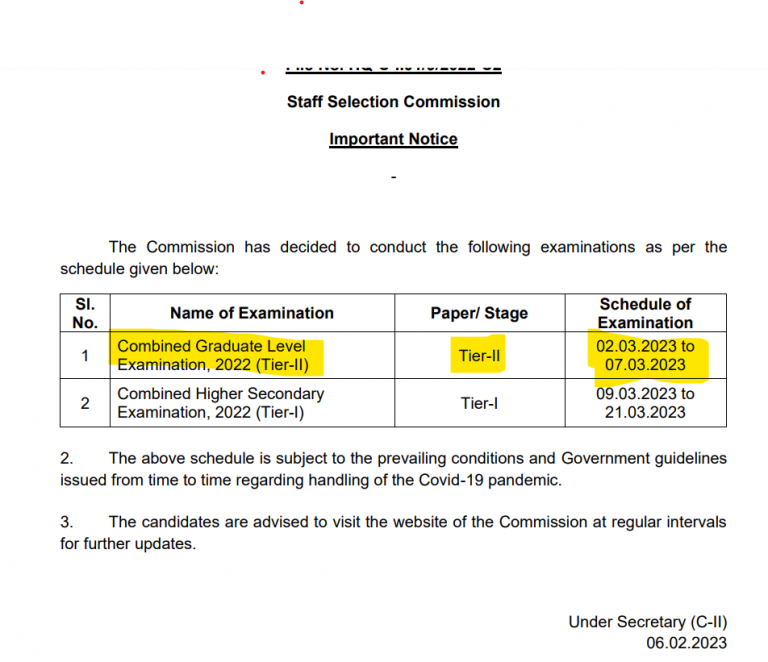 SSC CGL Exam Date 2023 Complete Exam Schedule for Tier 2