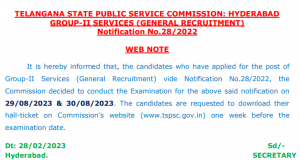 TSPSC Group 2 Notification 2023 for 783 Posts, Exam Date Out