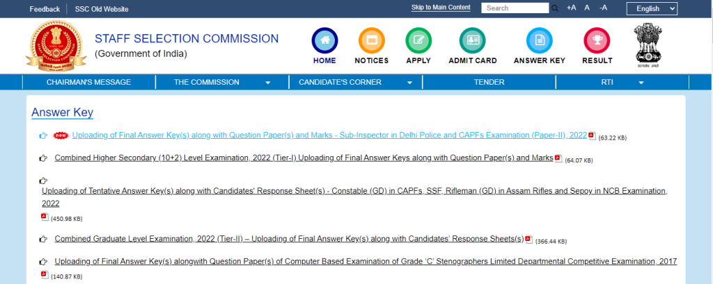 SSC CPO Answer Key 2023 Out, Download Response Sheet PDF