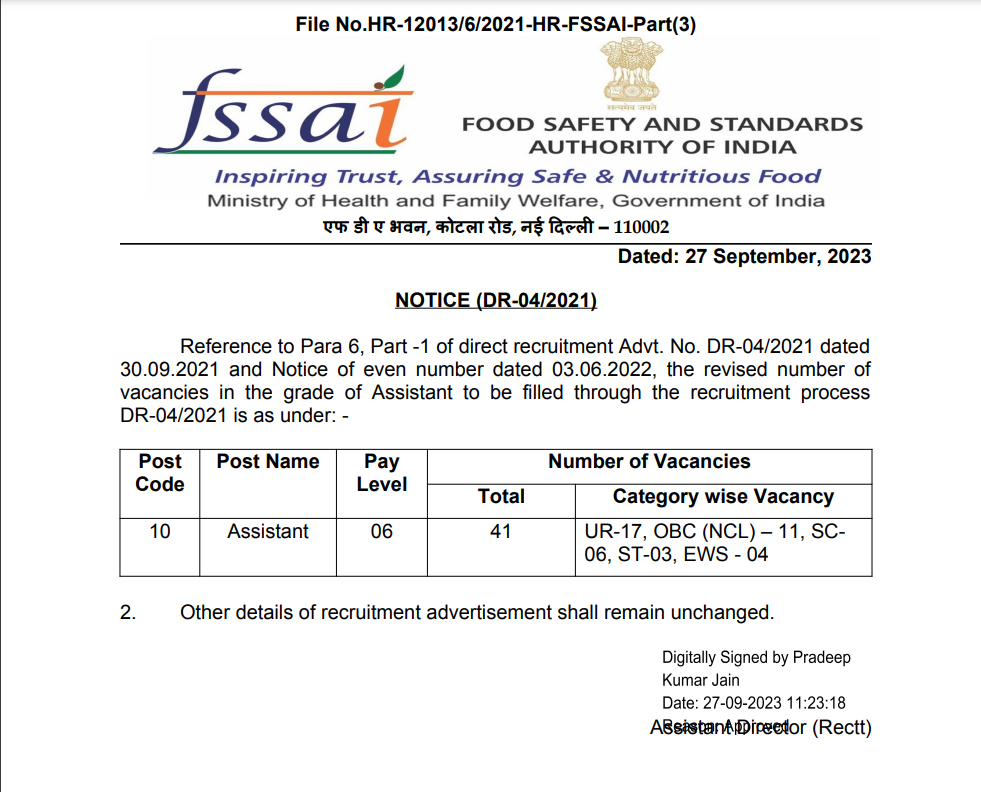 FSSAI Exam Date 2023 Out for CBT, Exam Schedule & Pattern