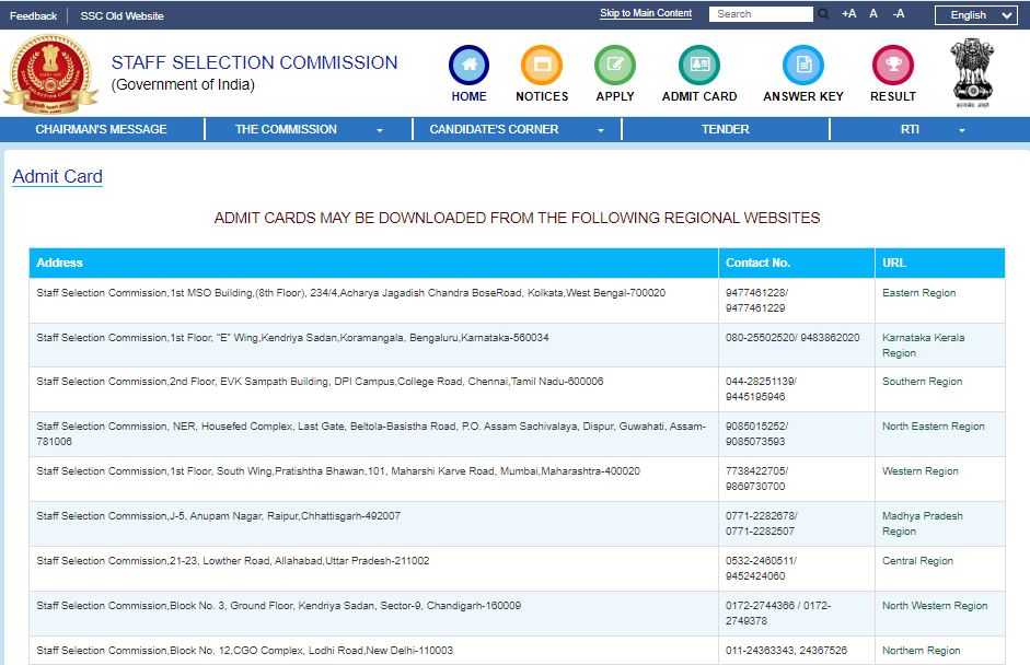 SSC CHSL Tier 2 Admit Card 2023 Out, Region Wise Link