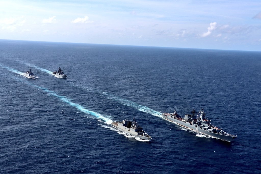 Indian Navy undertaking exercise "TROPEX" in Indian Ocean Region