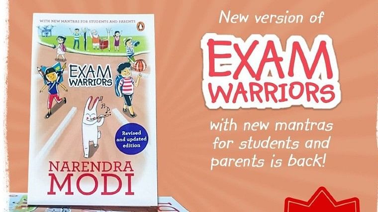 A book titled exam warriors updated version released by PM Modi
