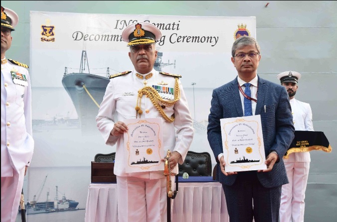 INS Gomati decommissioned at Naval Dockyard in Mumbai