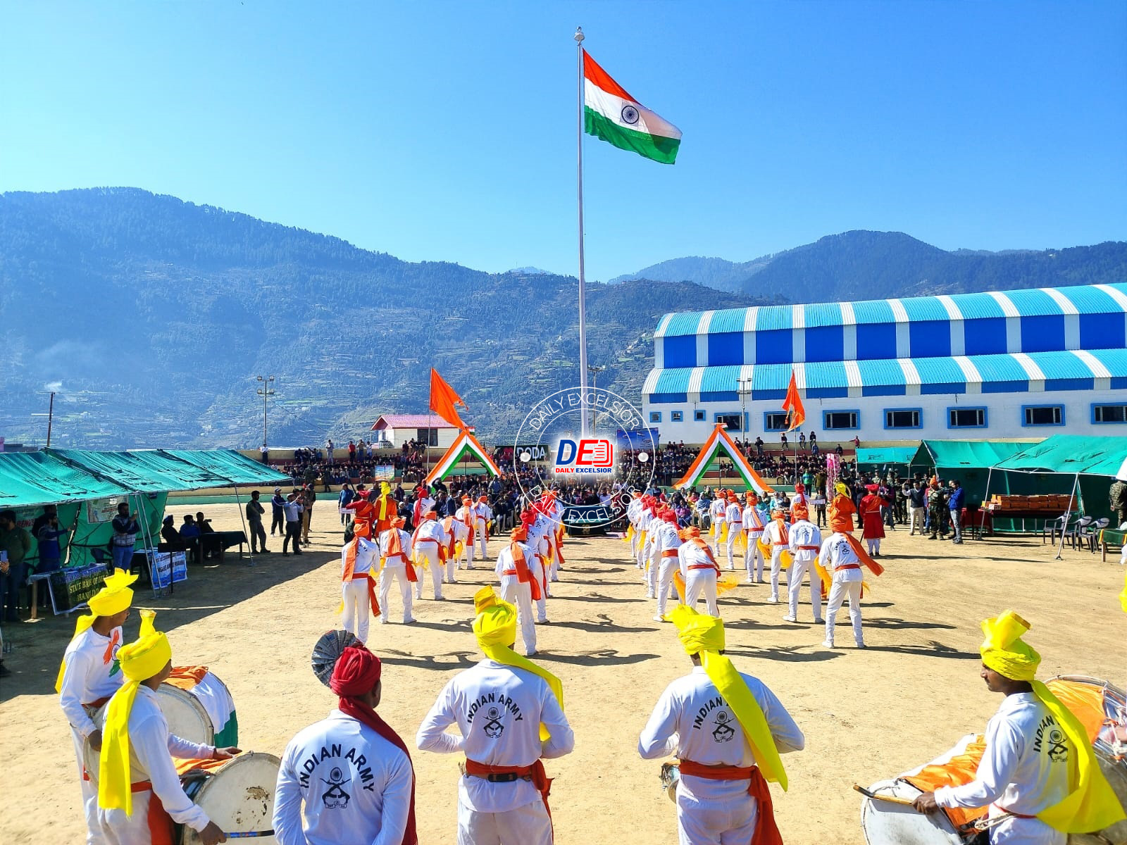 Army installed J&K's steep Doda district's tallest iconic national flag