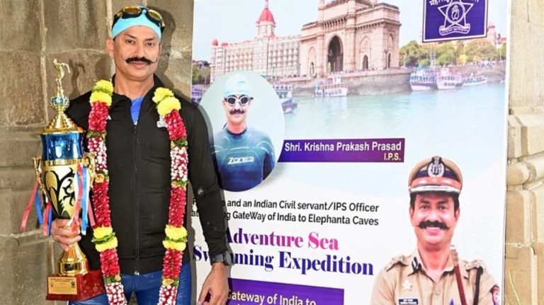 'Ironman' Krishna Prakash becomes first person to swim from Gateway of ...