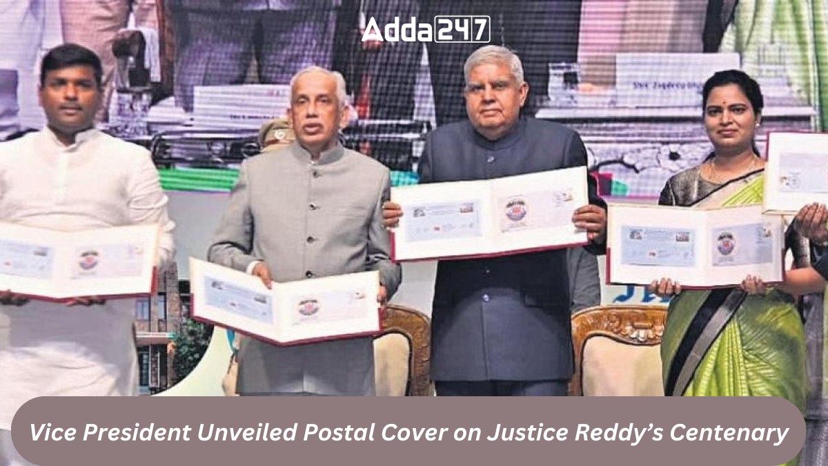 Vice President Unveiled Postal Cover on Justice Reddy's Centenary